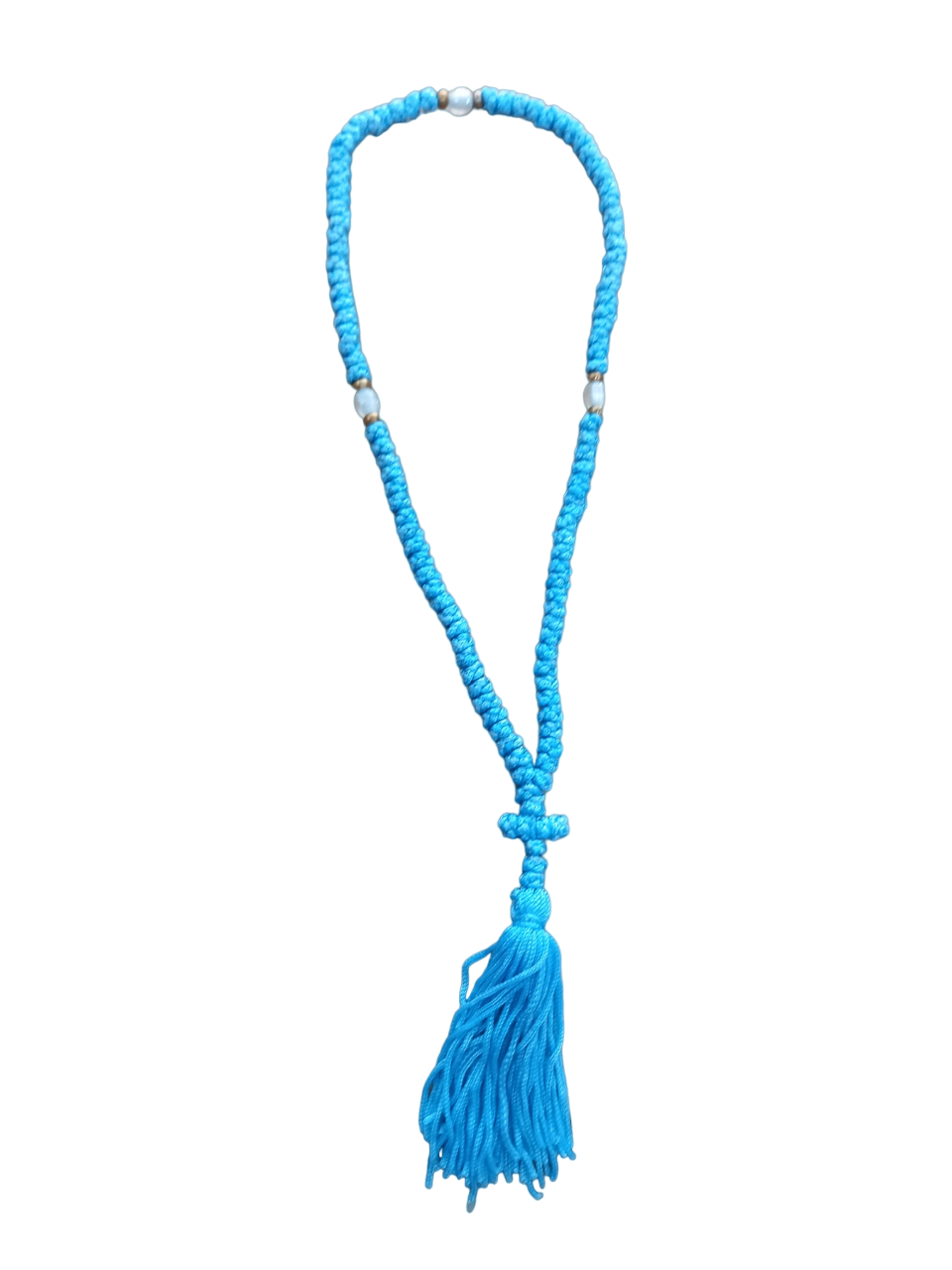 100 Knots Traditional Orthodox Prayer Rope Chotki Handmade Light Blue ...