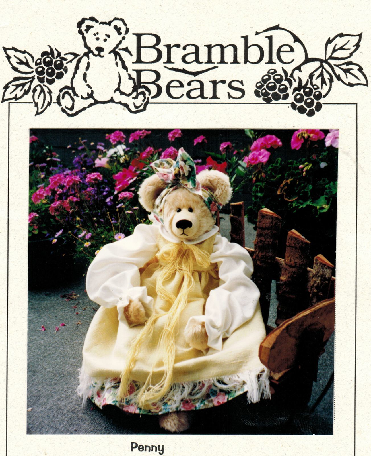 1994 Bramble Bears Stuffed 24" Jointed Dressed Penny Bear Sew Pattern ...