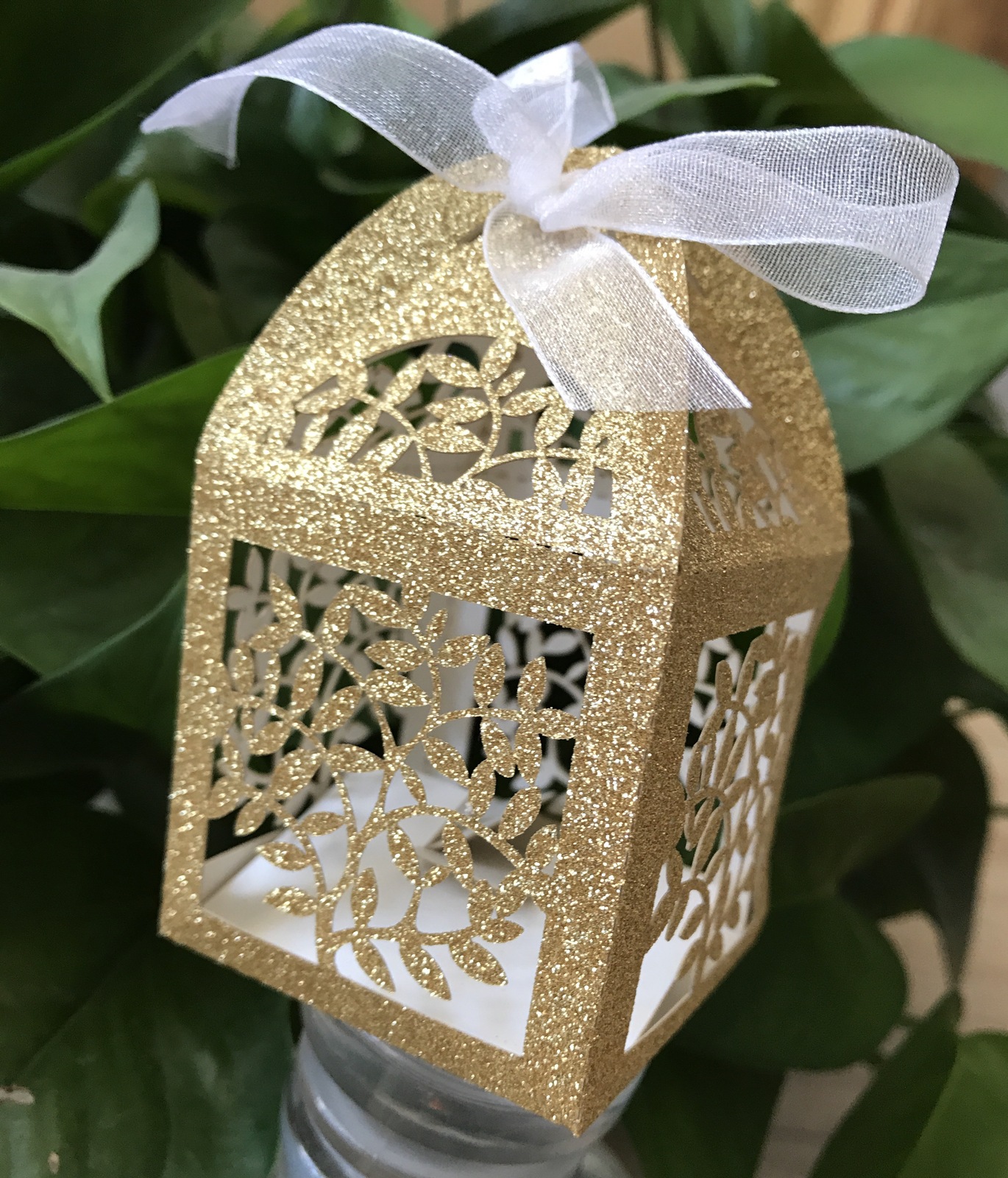 100pcs Glitter Gold Chocolate Boxes,Laser Cut Wedding Favor Boxes ...