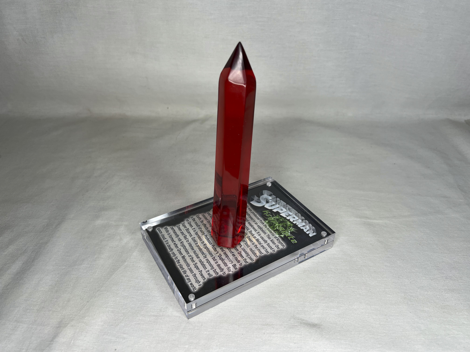 Superman Kryptonite, Red Acrylic Crystal, Real Prop Replica, Display ...