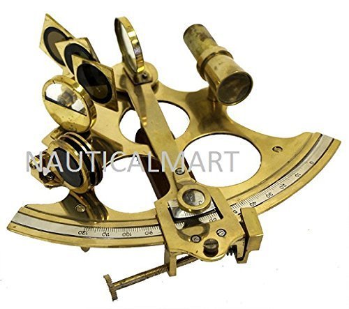 6'' Brass Astrolabe Sextant With Brown Wood Box By NauticalMart - Sextants