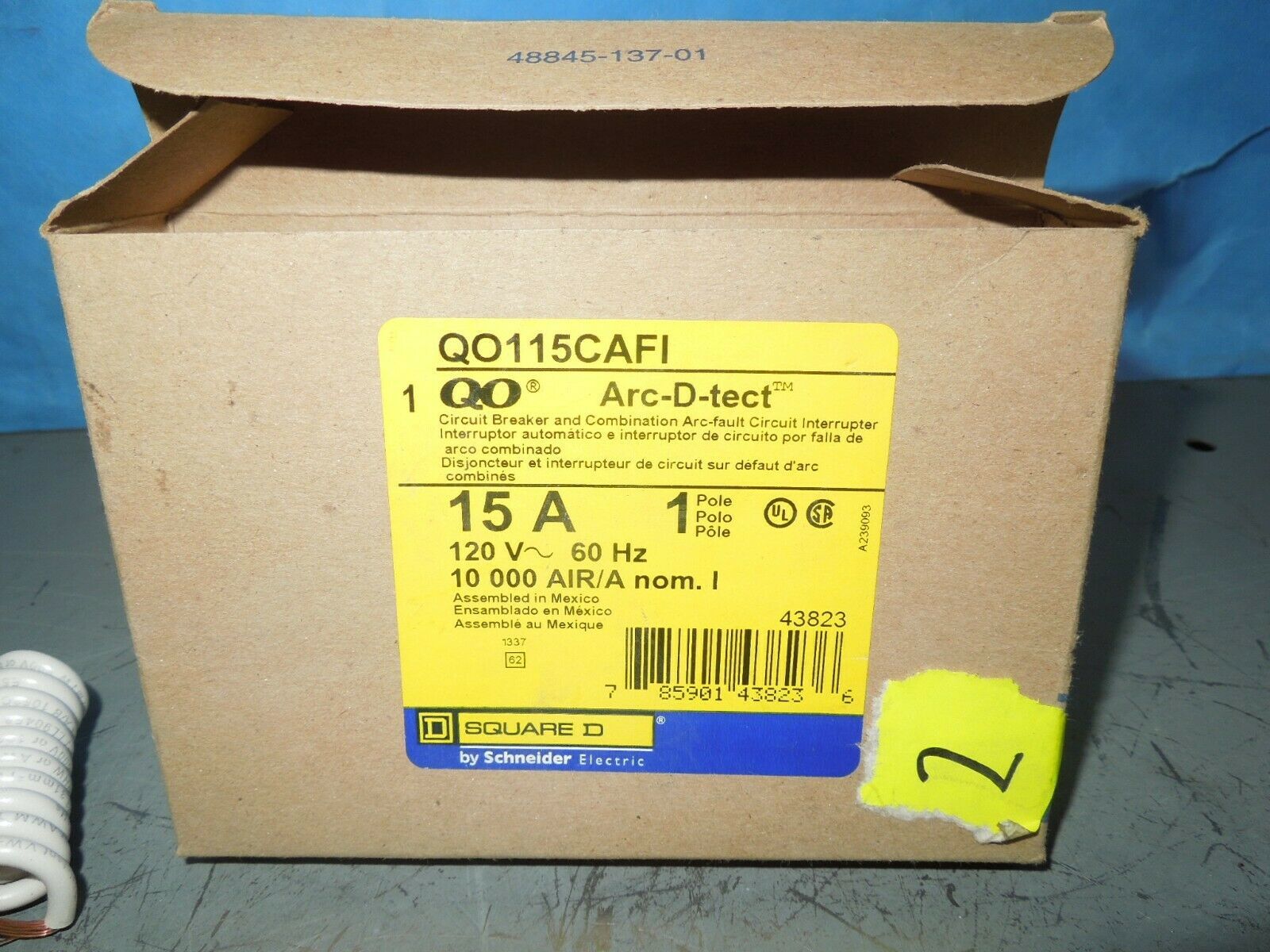 Square D QO115CAFI 15A 1P 120V Combination Arc Fault Circuit Breaker ...